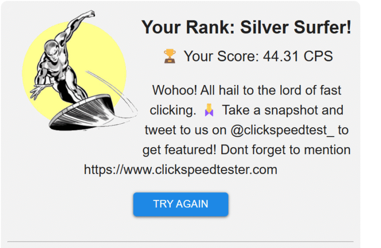Click Speed Test | Click Test in 1/5/10/60/100 Clicks Per Second